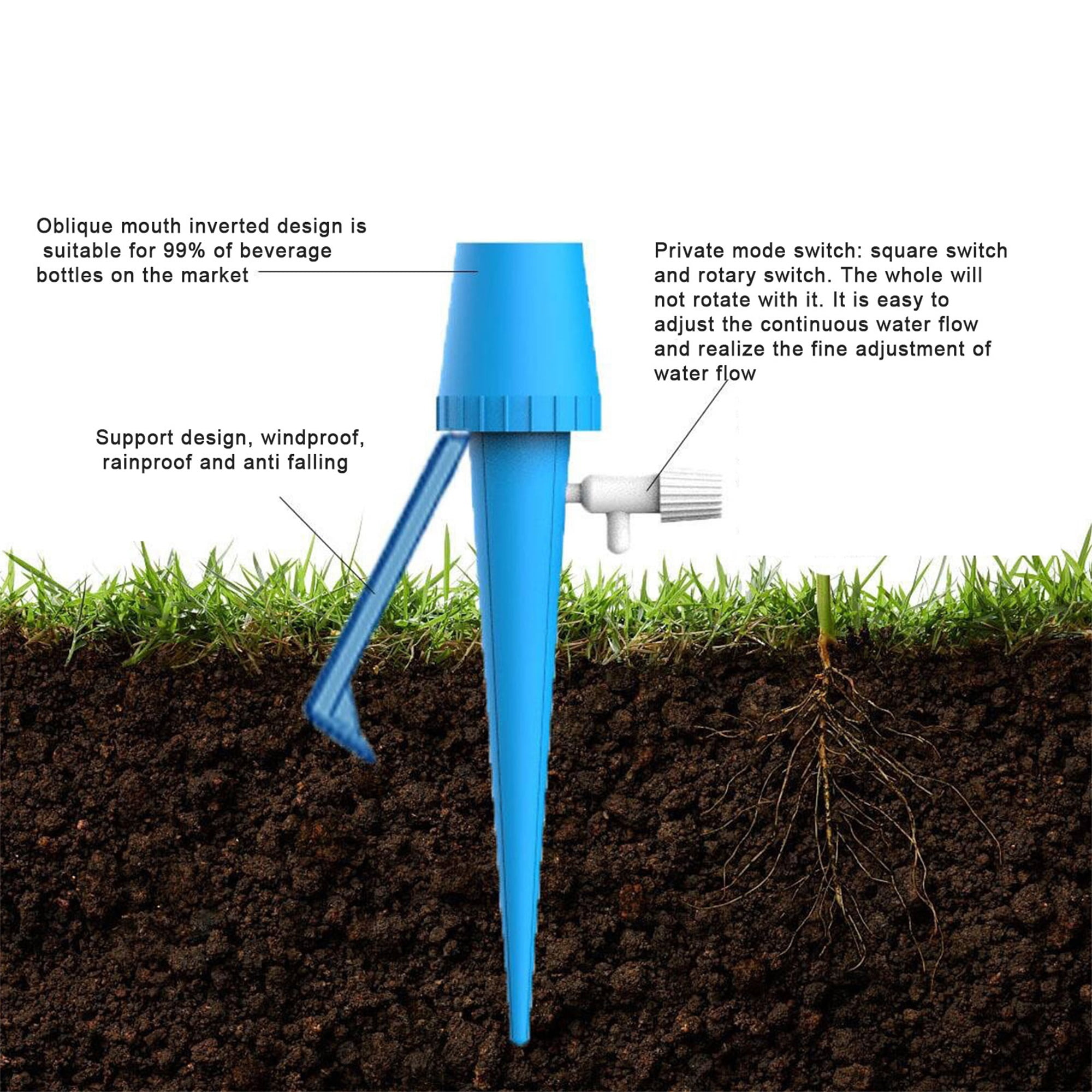 Buy Self Watering Spikes, Adjustable Water Volume Control Valve Switch ...