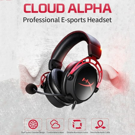 Kingston HyperX Cloud Alpha Gaming Headset Dual Sound Cavity Headphone with Detachable ...