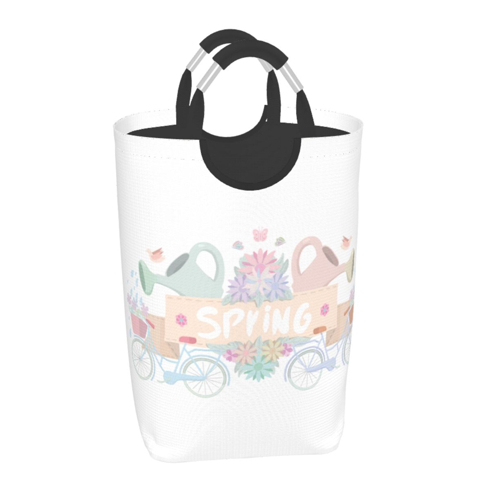 Waterproof Collapsible Laundry Hamper, Spring Flower Bike Aluminum ...