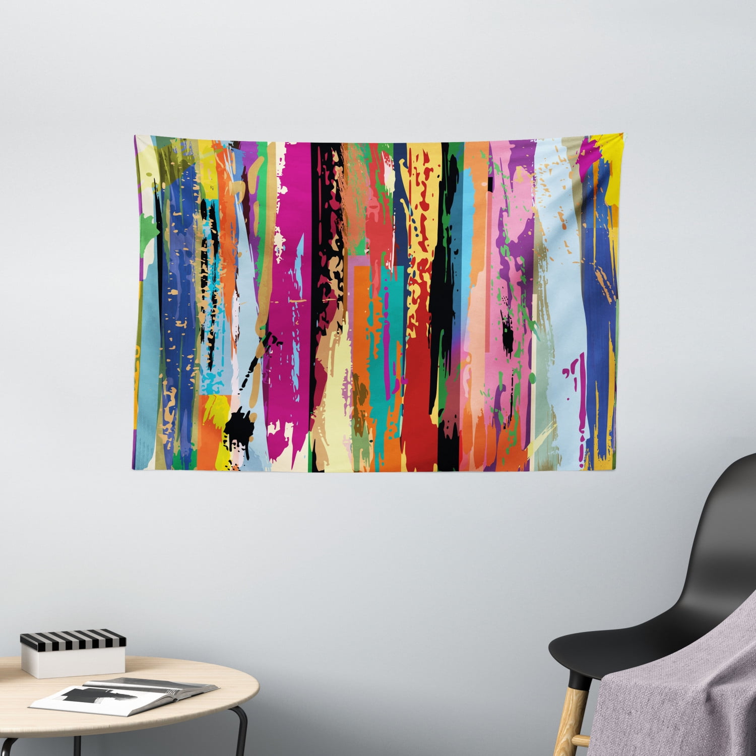 Abstract Tapestry, Multicolored Expressionist Work of Art Vibrant ...