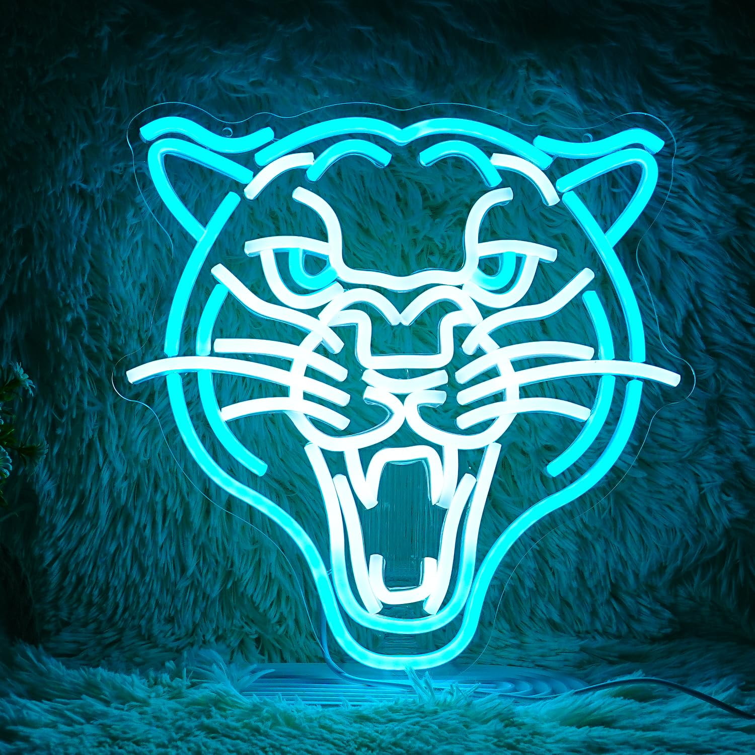 Leopard Neon Sign Dimmable LED Animal Signs for Wall Decor White Ice ...