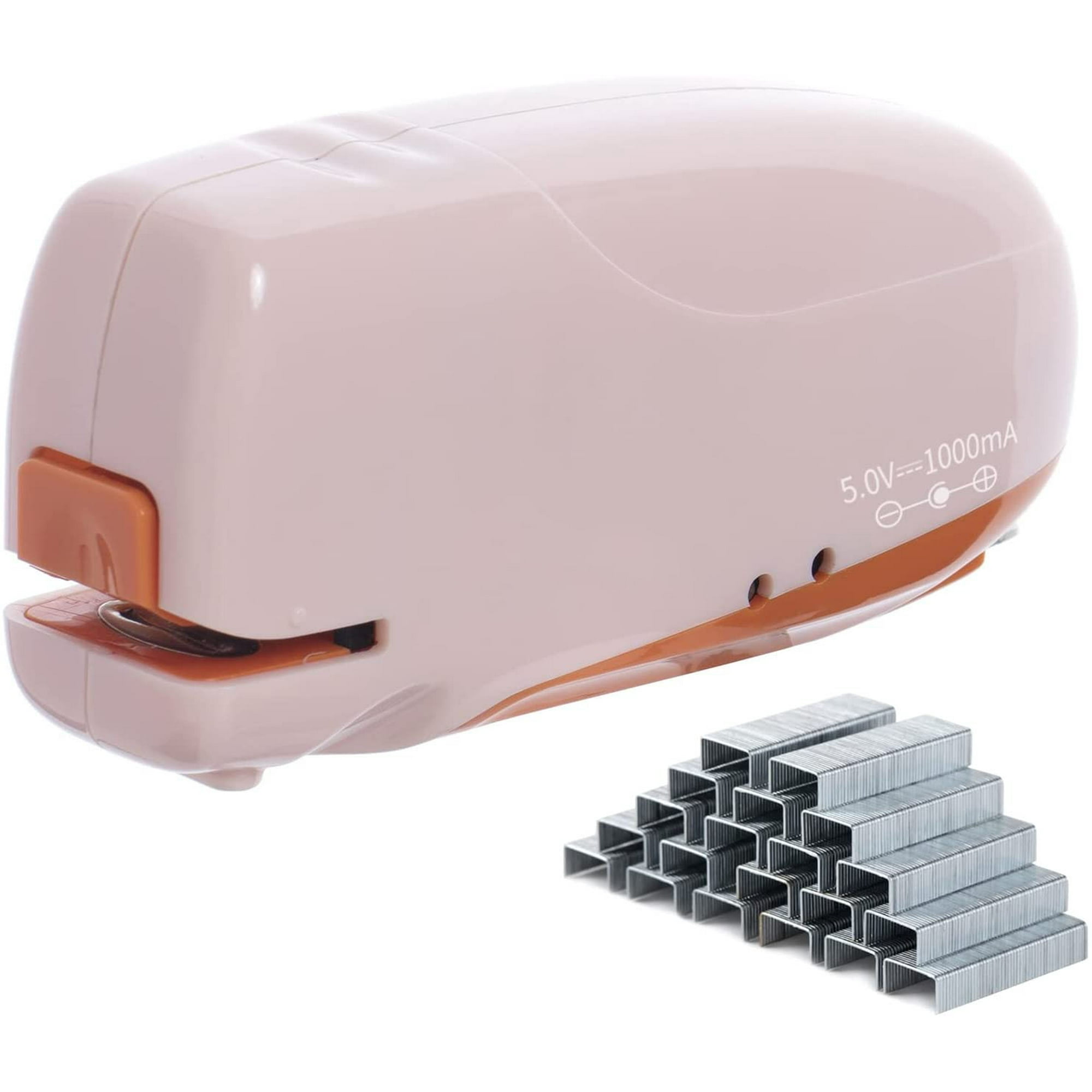 Mini Electric Stapler Automatic Portable for Office Desktop School and Home 15 Sheets Capacity Staples and AC Adapter Included Suitable for Palm Size and High Comfort Pink Walmart