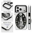 Cat Moon Phases Tattoo Design Leather Wallet Case for iPhone 15 Pro ...