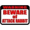 Warning Beware of Attack Rabbit Sign - Walmart.com