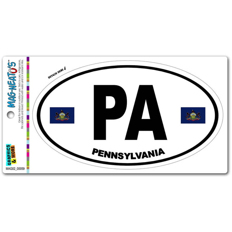 Pennsylvania State Flag PA Euro Oval Automotive Car Refrigerator Locker ...