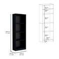 Depot E-Shop Vinton Bookcase with Spacious Tier-Shelving Design, Black ...