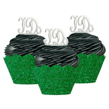 Sweet Creations Polka Dot Cupcake Papers & Toppers, Green, 24 Ct ...