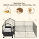 Pawhut Rolling Metal Rabbit & Small Animal Hutch Cage - Walmart.com