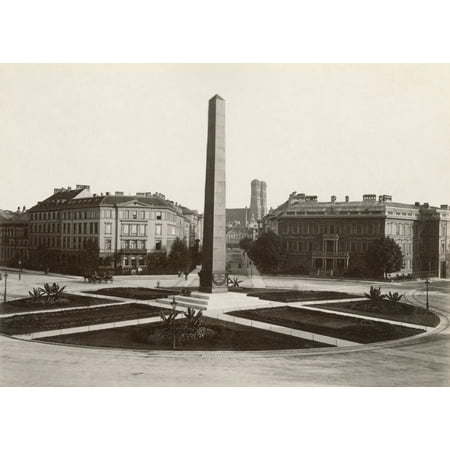 Germany: Munich. /Na View Of Karolinenplatz And The Obelisk, Designed ...