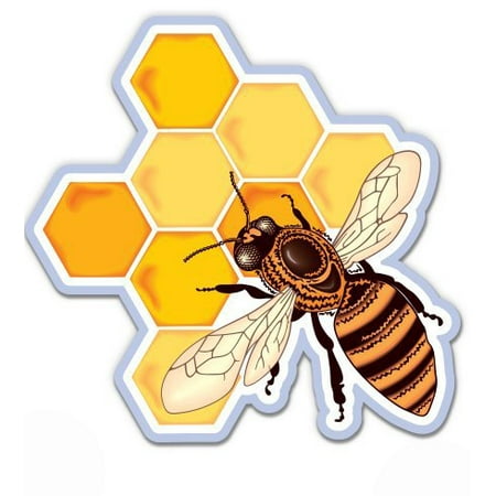 Honey Bee Honey Comb - Vinyl Sticker Waterproof Decal Sticker 5 ...