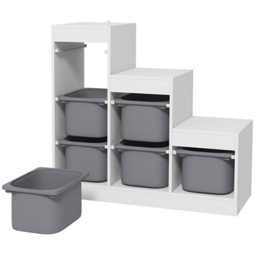 SEI Furniture Kenton Mahogany 4-Basket Storage Unit with Seagrass ...