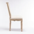 Cream Square Back Dining Chairs with Linen Fabric | Durable Materials ...
