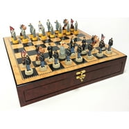 Pirates Vs Royal Navy Pirate Chess Set W Gloss Cherry Color Storage ...