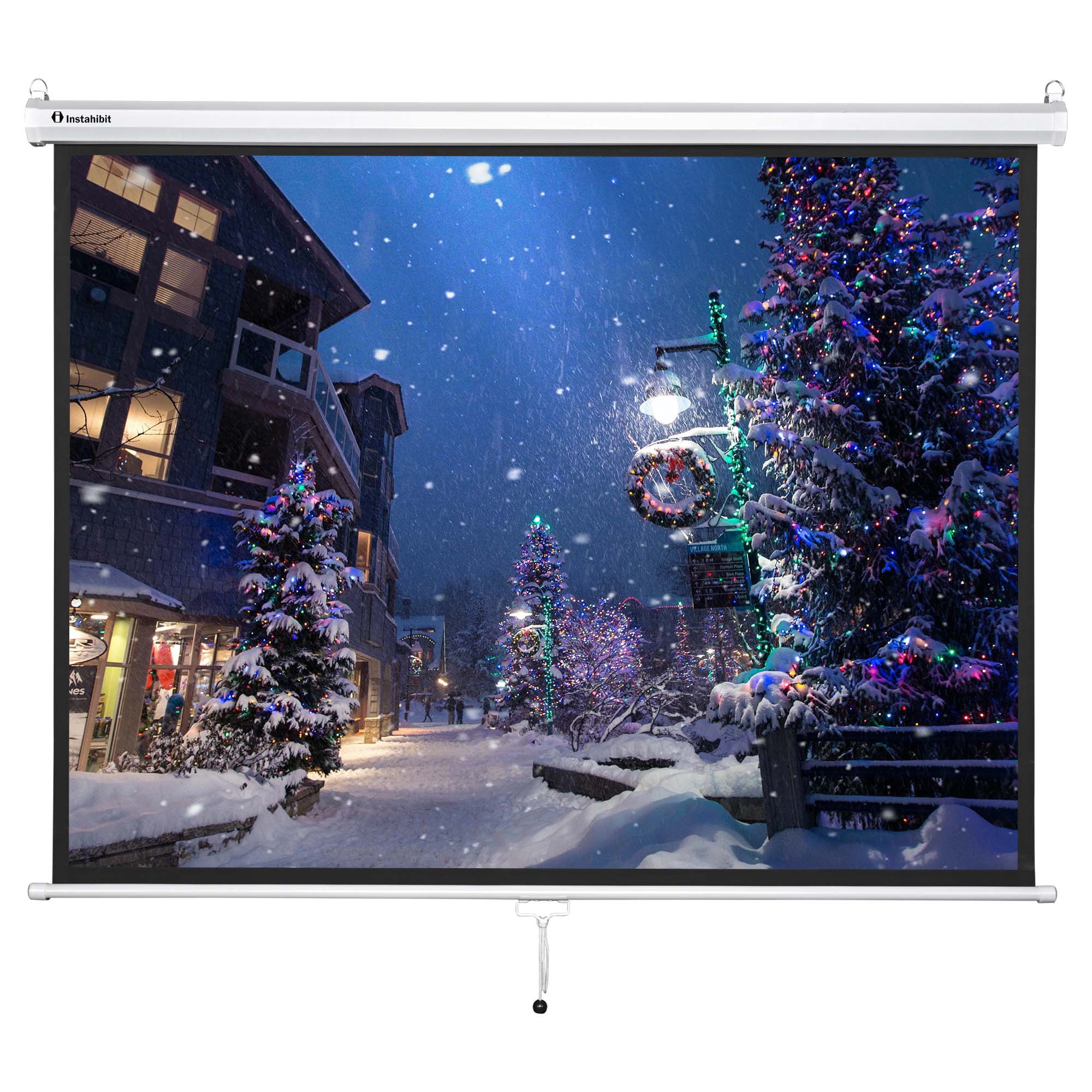 Instahibit 72" Diagonal 4:3 Manual Pull Down Projection Screen 57" x 43 ...