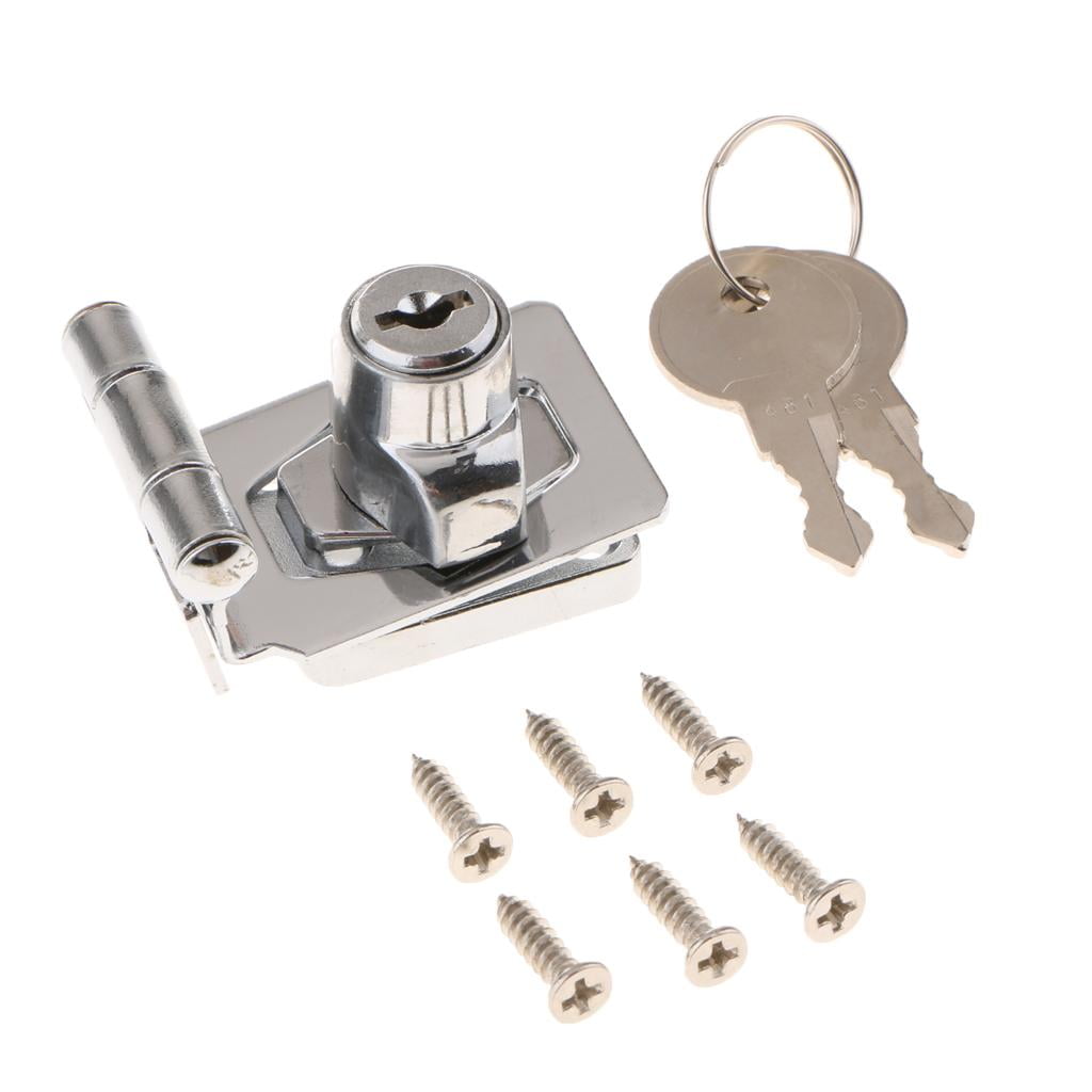 Zinc Alloy Plating Self Locking Hasp Staple 2 Keys Lock Shed Cupboard ...