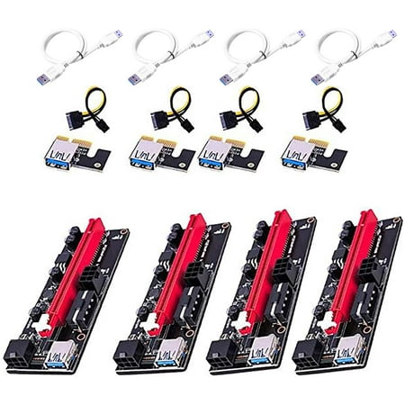 PCIE Riser 1X to 16X Graphics Extension for GPU Mining Powered Riser ...