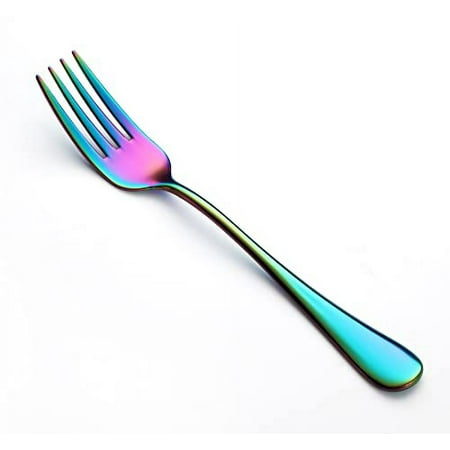 colorful Salad Forks Set of 8, Stainless Steel Rainbow Dessert Forks, 8 ...