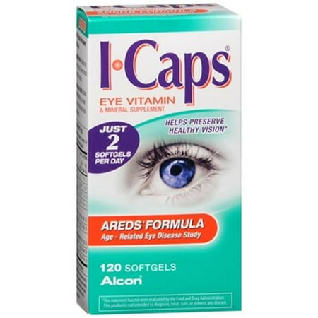 I-Caps Eye Vitamin And Mineral Supplement Softgels, Areds Formula, 120 ...