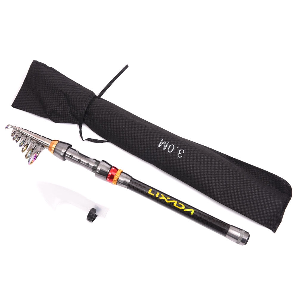 "Lixada Portable Telescopic Carbon Fiber Fishing Rod Spinning Sea ...