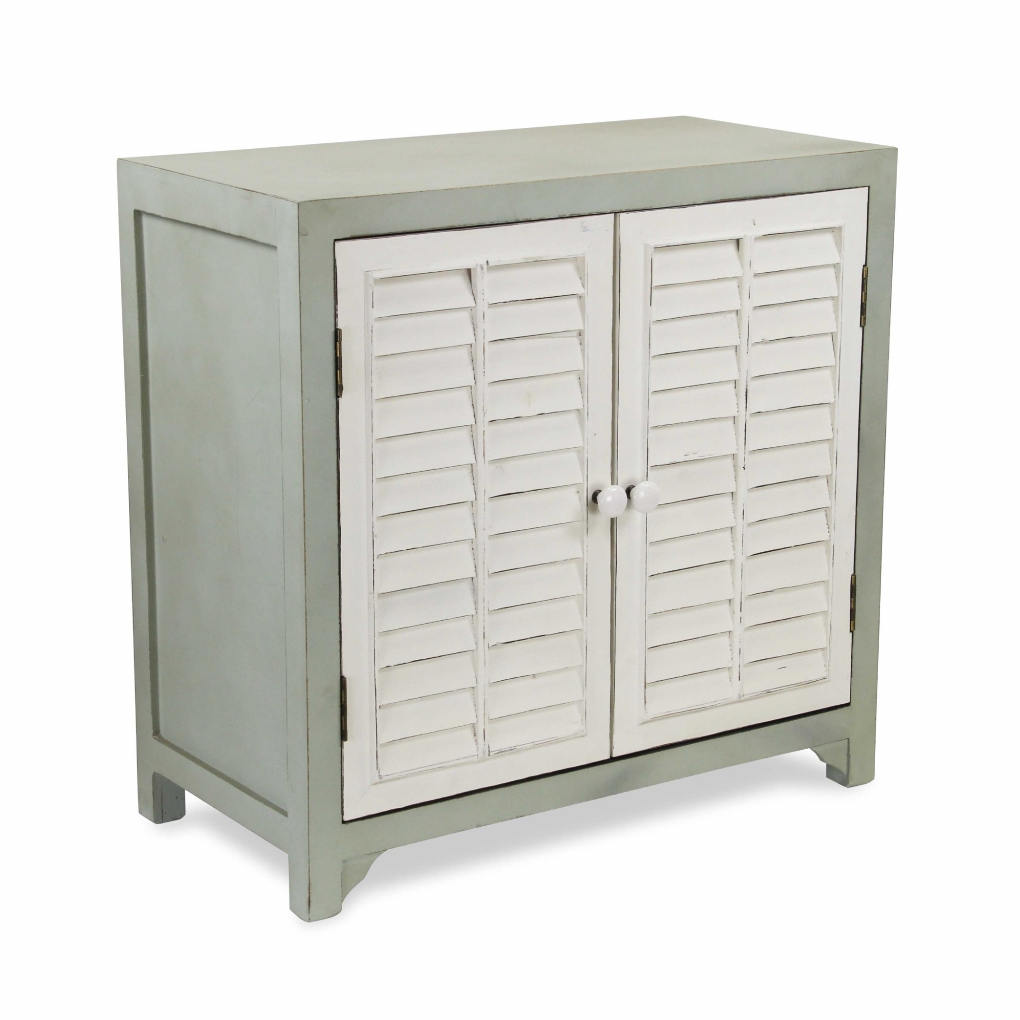 Sea Salt Blue and White Shutter Accent Cabinet - Walmart.com