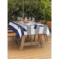 Blue Anchor Rectangle Outdoor Tablecloth with Umbrella Hole Costal Grey ...