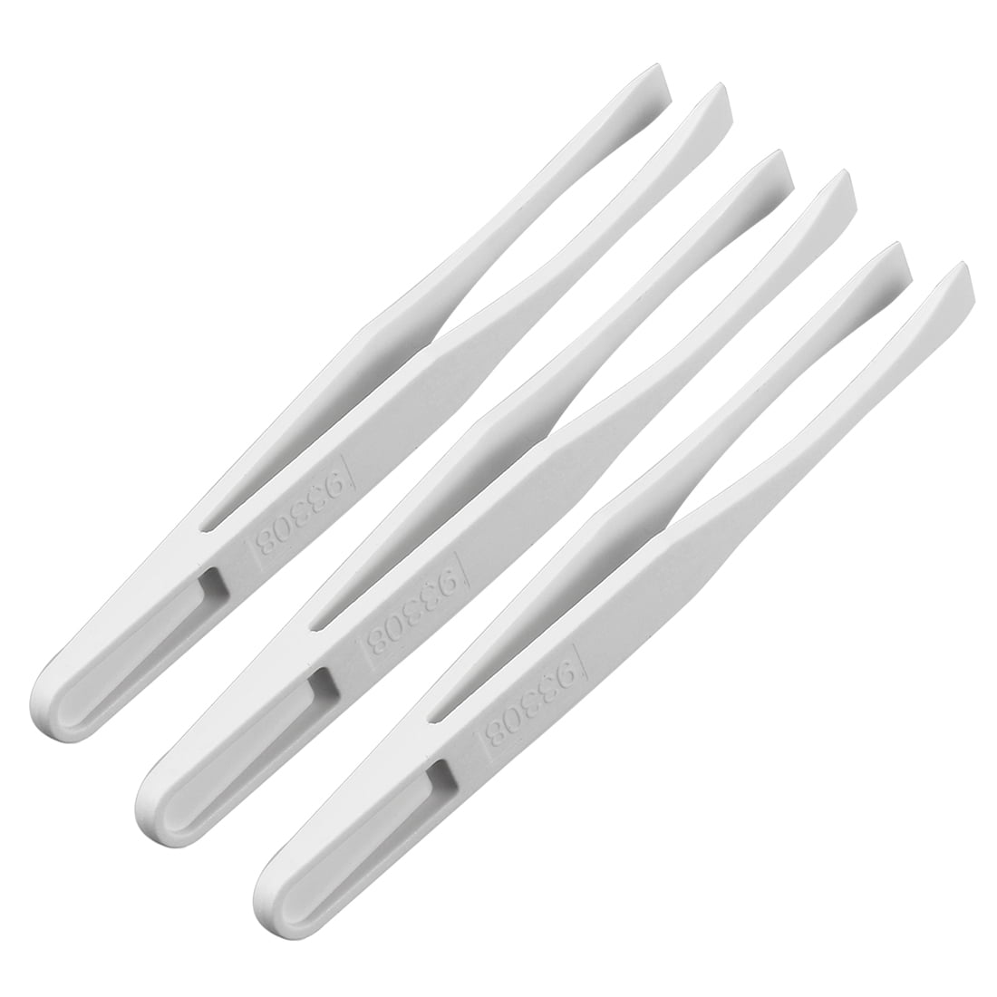 White Plastic Flat Tip Anti-static Tweezers 4.7 Inch Length 3pcs ...