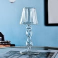 European Style Glass Candle Desk Lamp, Transparent Striped High Leg ...