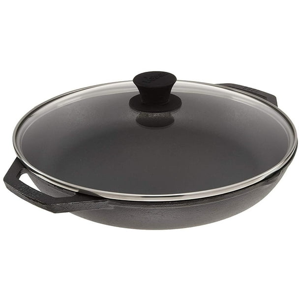 Lodge Cast Iron 12 Inch Dual Handle Everyday Pan with Glass Lid ...