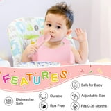 Cibeat Baby Bibs, Silicone Bibs with Spoons and Forks, Adjustable Fit ...