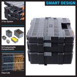 Tool Box Organizer - 3-in-1 Portable Parts Organizer with 52 ...
