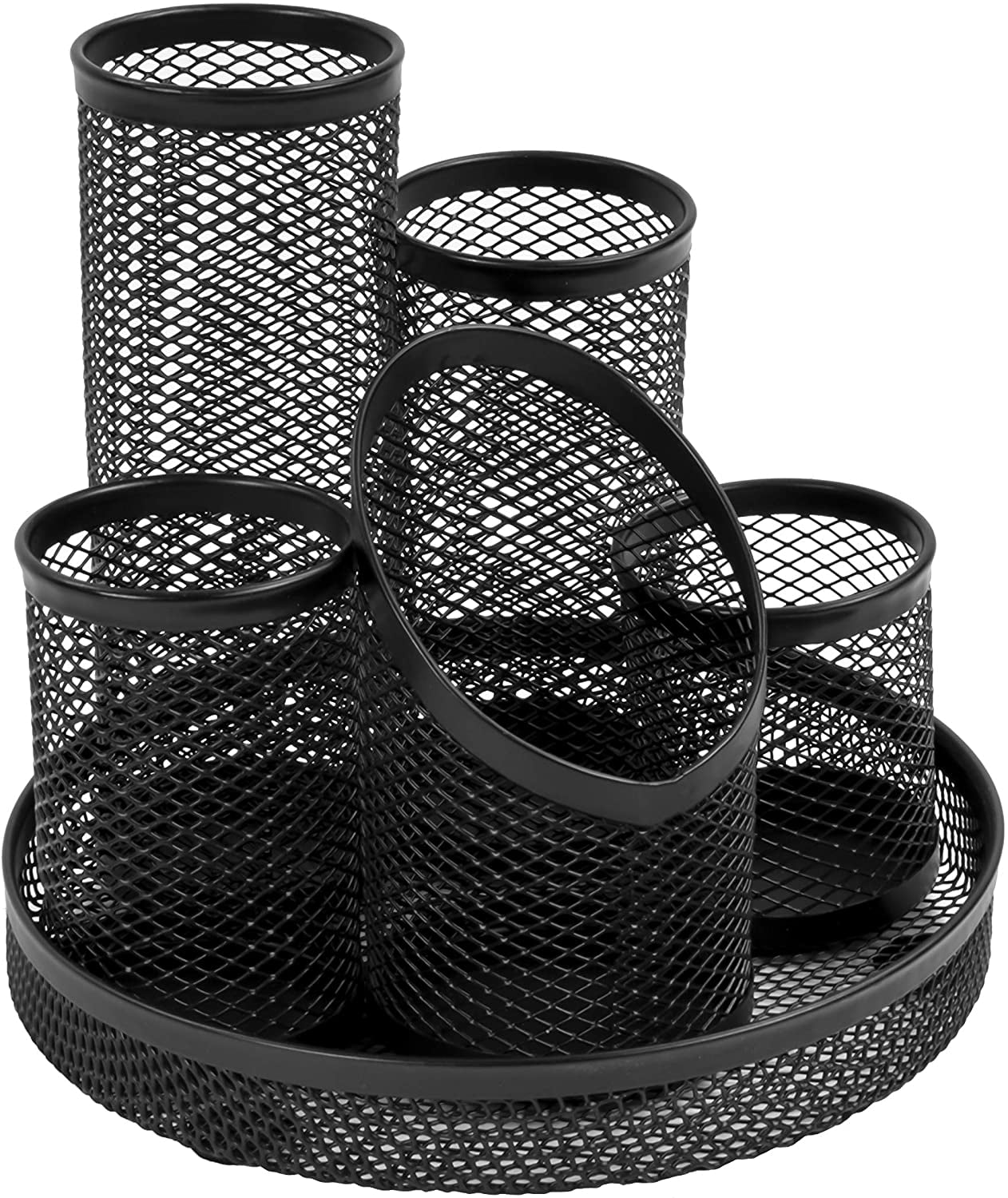Tray Of 5 Pots For Pens And Pencils Black - Walmart.com