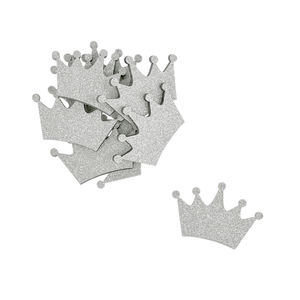 Small Glitter Wooden Crown Cut-Outs, 1-1/2-Inch, 10-Piece, Silver ...