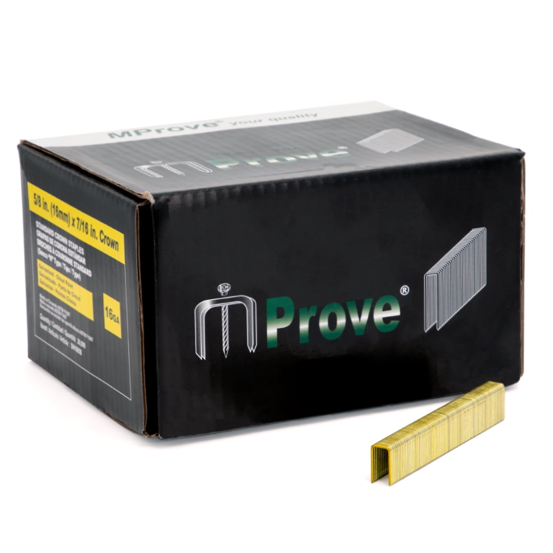 Mprove 16 Gauge Medium Crown Finish Staples 7/16in (11mm) by 3/4in ...