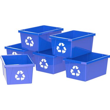 Storex 5.5 Gallon (21L) Recycle Bin, Blue, 6-Pack - Walmart.com