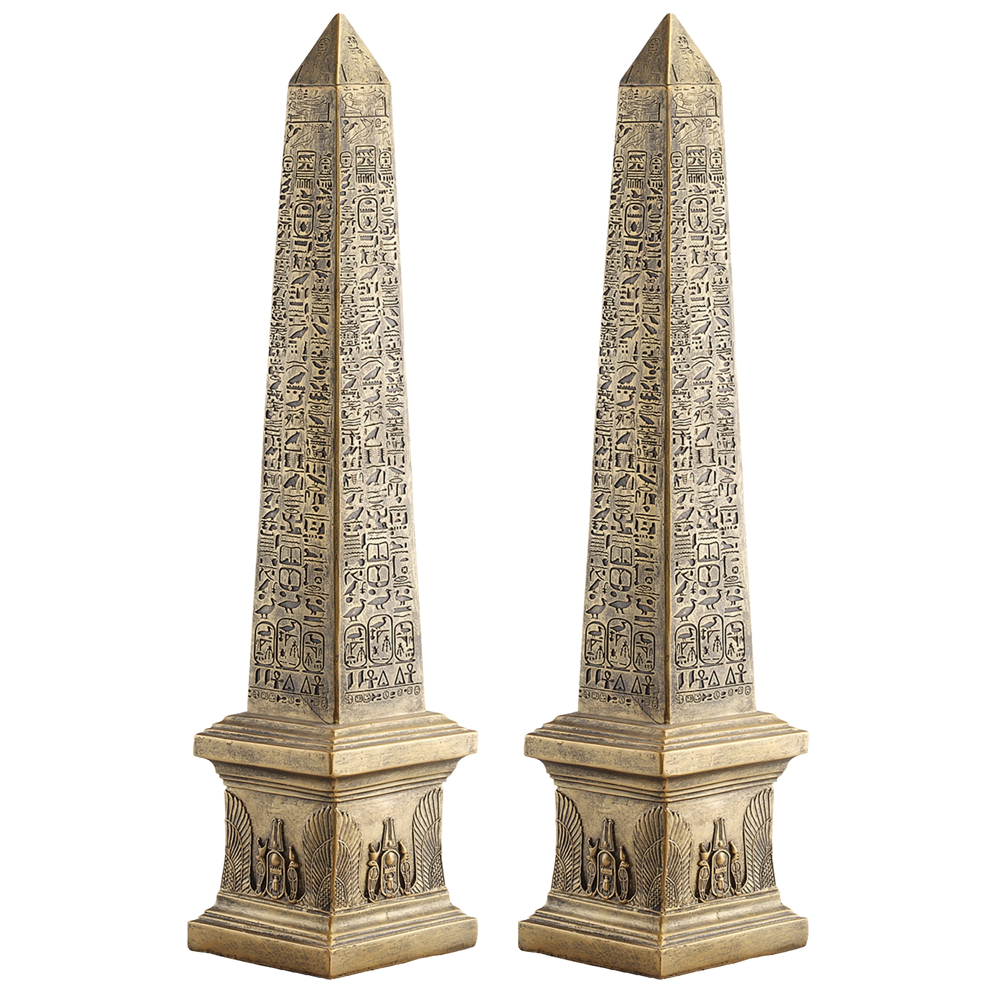 Design Toscano Golden Obelisk of Ancient Egypt Statue: Set of Two ...