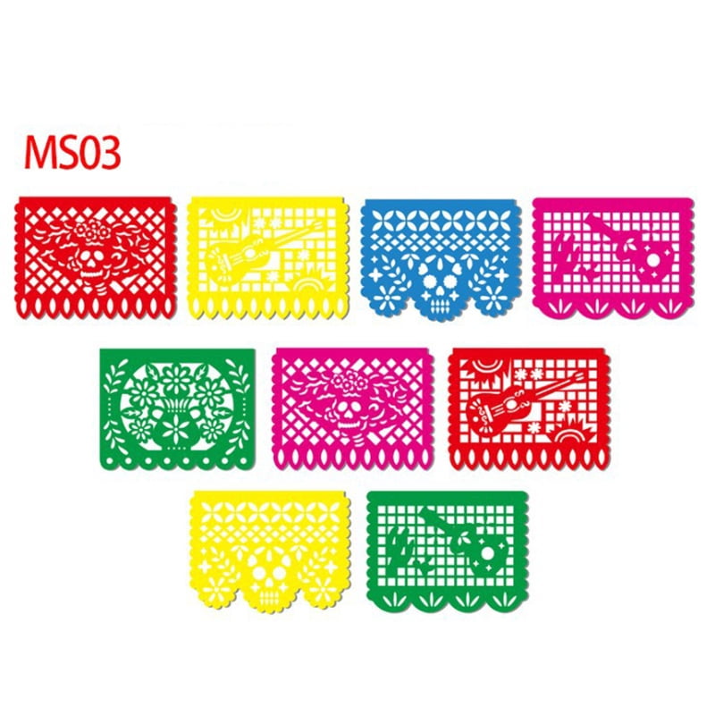 Mexican Papel Picado Banner Fiesta Banners Reusable Plastic Mexican ...