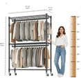 Heavy Duty Garment Rack on Wheels, Rolling Clothes Racks for Hanging ...