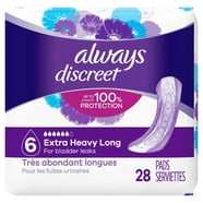 Always Discreet Boutique Extra Heavy Absorbency Incontinence Pads, Long ...