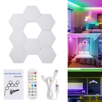 RGB LED Hexagon Light Panels, 8 Pack with APP, Remote, Music Sync for ...