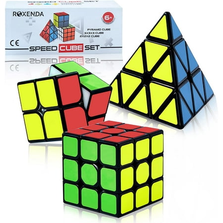 Speed Cube Set, Magic Cube Set of 2x2x2 3x3x3 Pyramid Smooth Puzzle ...