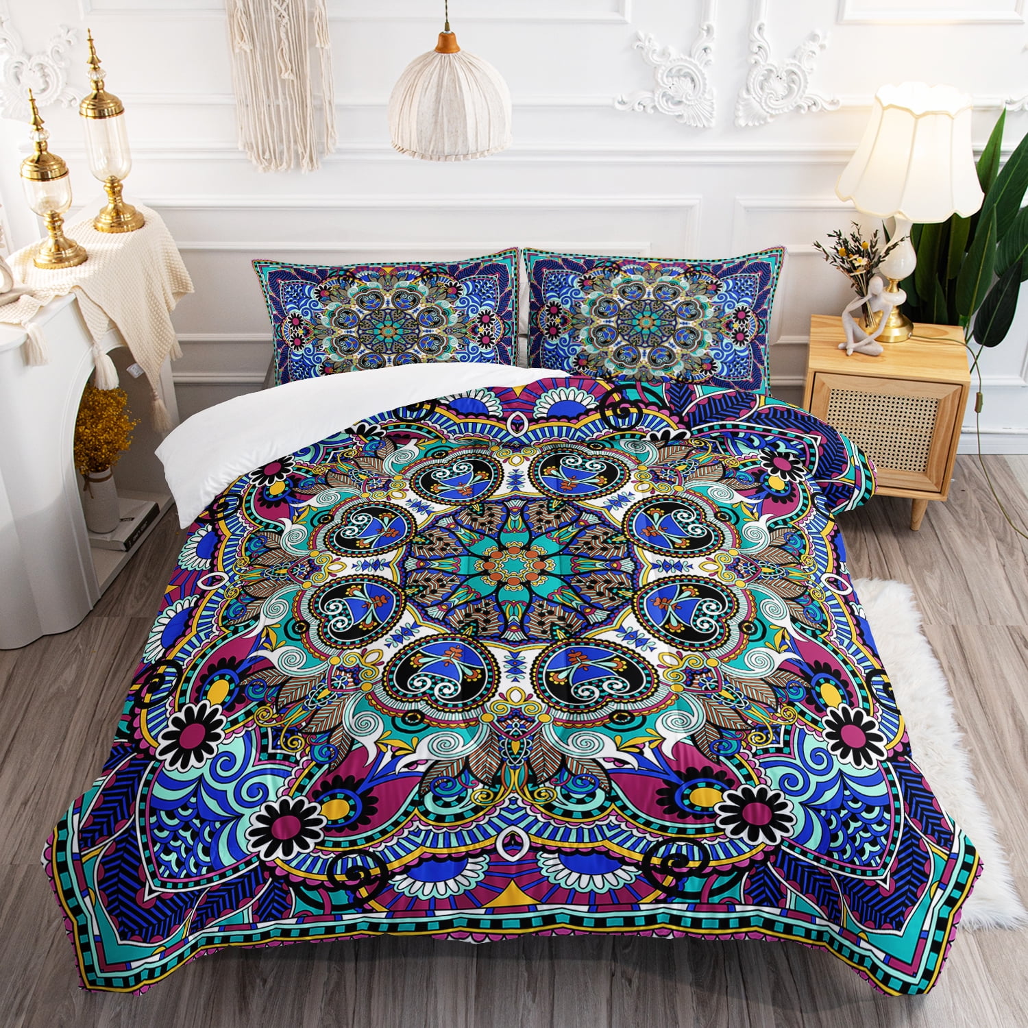 Hosima 3-Piece 3D Digital Comforter With Pattern Composed Of Multiple ...