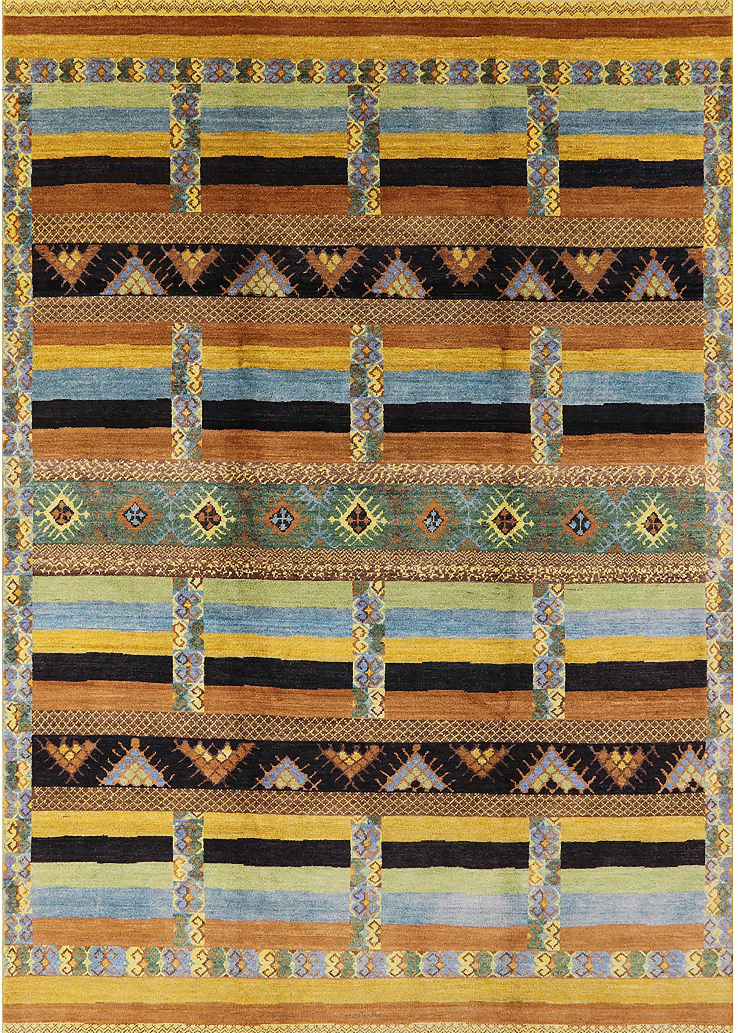 Ahgly Company Indoor Rectangle Mid-Century Modern Copper Green Oriental ...