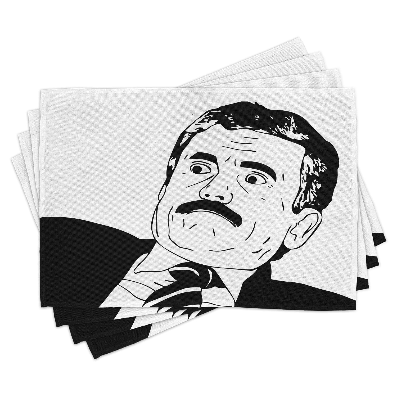 Ambesonne Humor Place Mats Set of 4, Reaction Human Comics, Standard ...