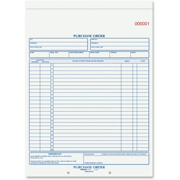 Rediform 2-part Carbonless Purchase Order Book, 1 Each (Quantity ...