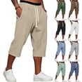 Domzle Capri Cargo Shorts for Men Baggy Below Knee Long Shorts with ...