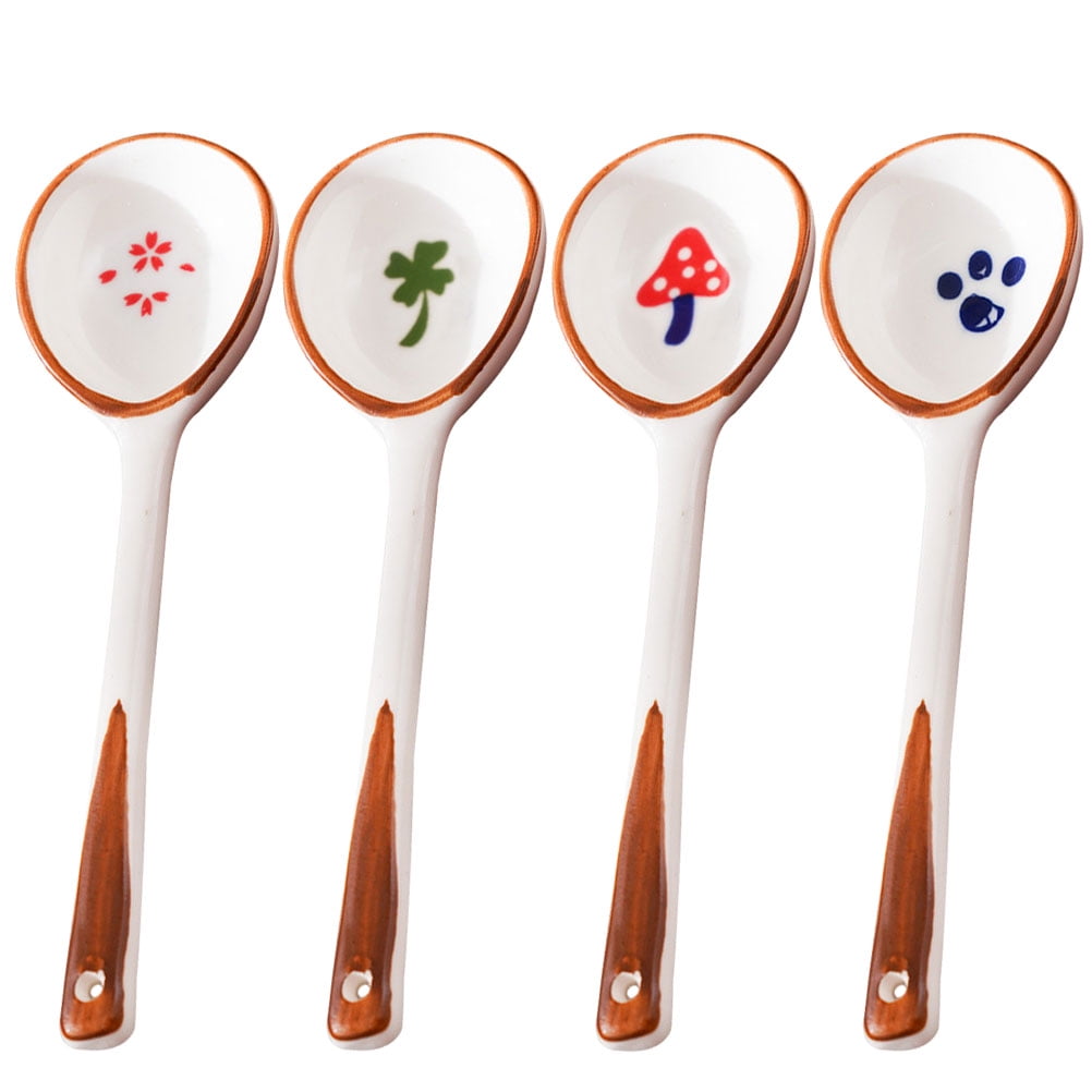 Click here for Etereauty 4pcs Long Handle Spoon Ceramic Spoon Reu... prices