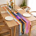 Impressionist Style Table Runner 13x60 inch Yellow Pink Color Block ...