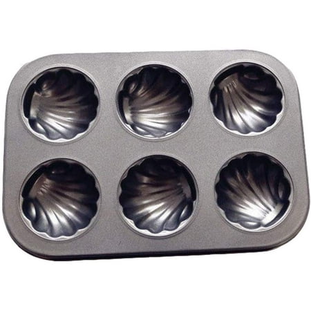 Madeleine Pan Non Stick Shell Shape Baking Pan 6 Cavity Heavy Carbon ...