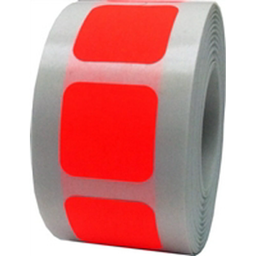 Fluorescent Red Stickers | 0.75" Inch Square | 500 Pack - Walmart.com ...