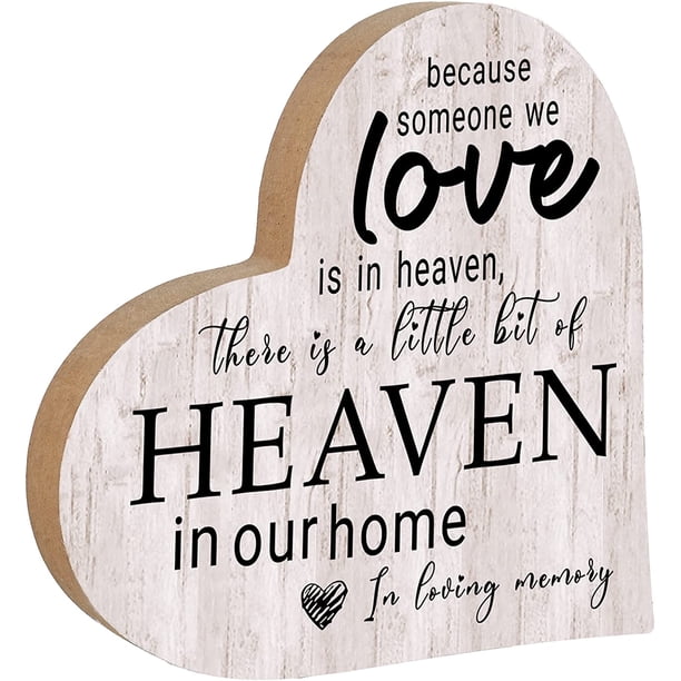 Bereavement Gift Wood Heart Memorial Gift Sympathy Table Decorations ...